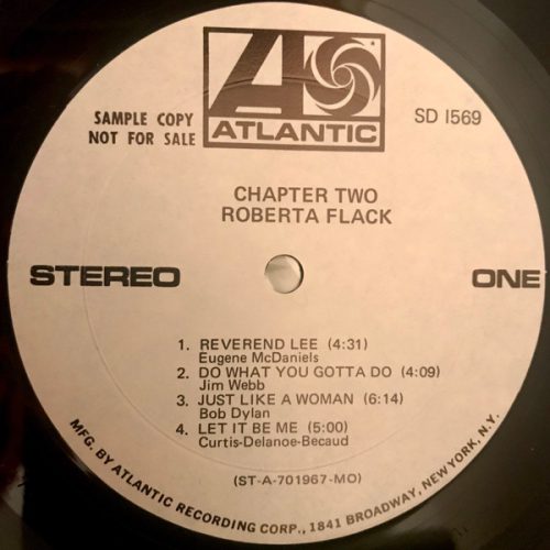 Roberta Flack | Chapter Two (White Label Promo Plain Sleeve) - Big Love ...